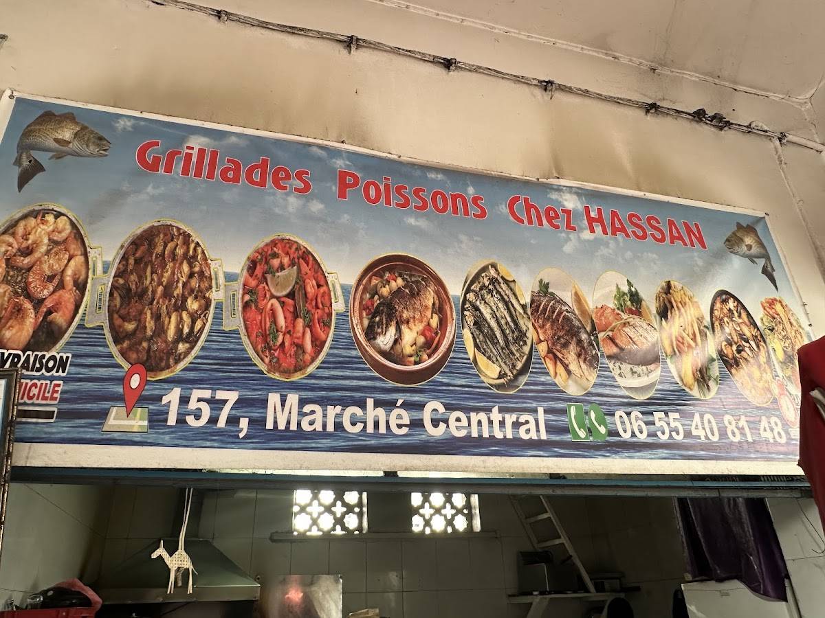 Menu au grillades Poissons chez hassan restaurant, Casablanca