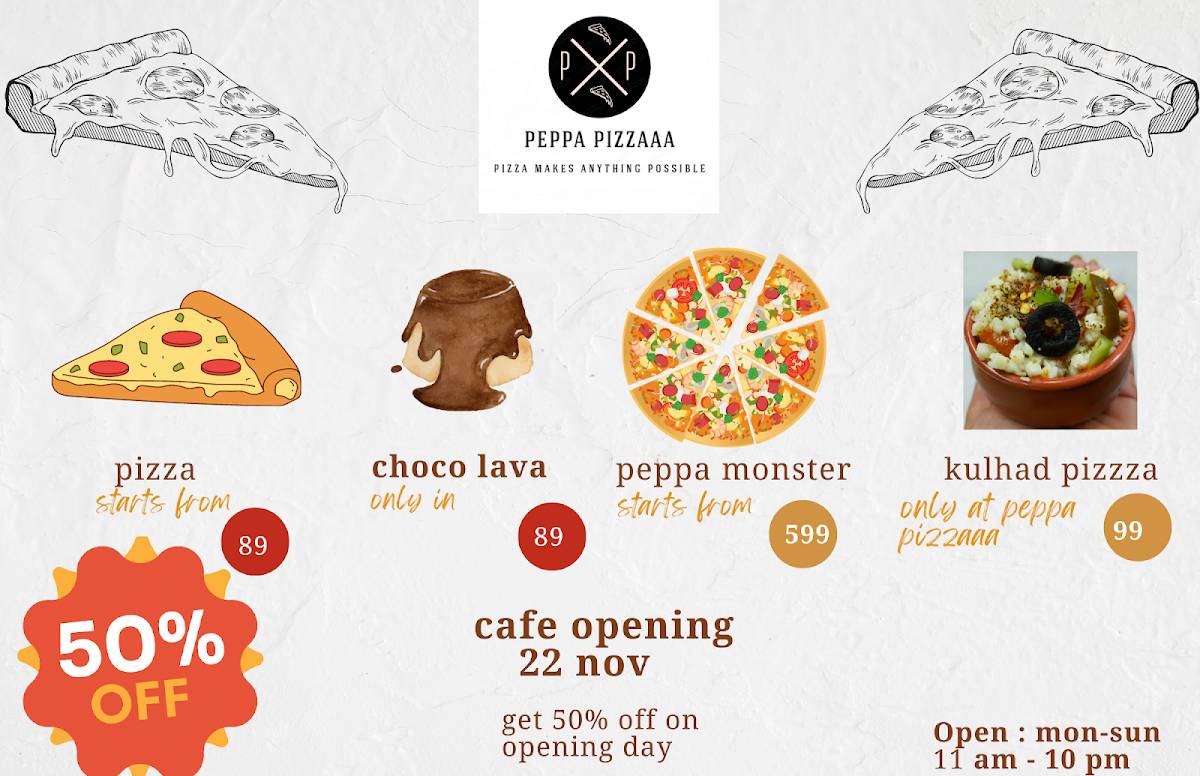 Menu at peppa pizzaaa, Gurugram