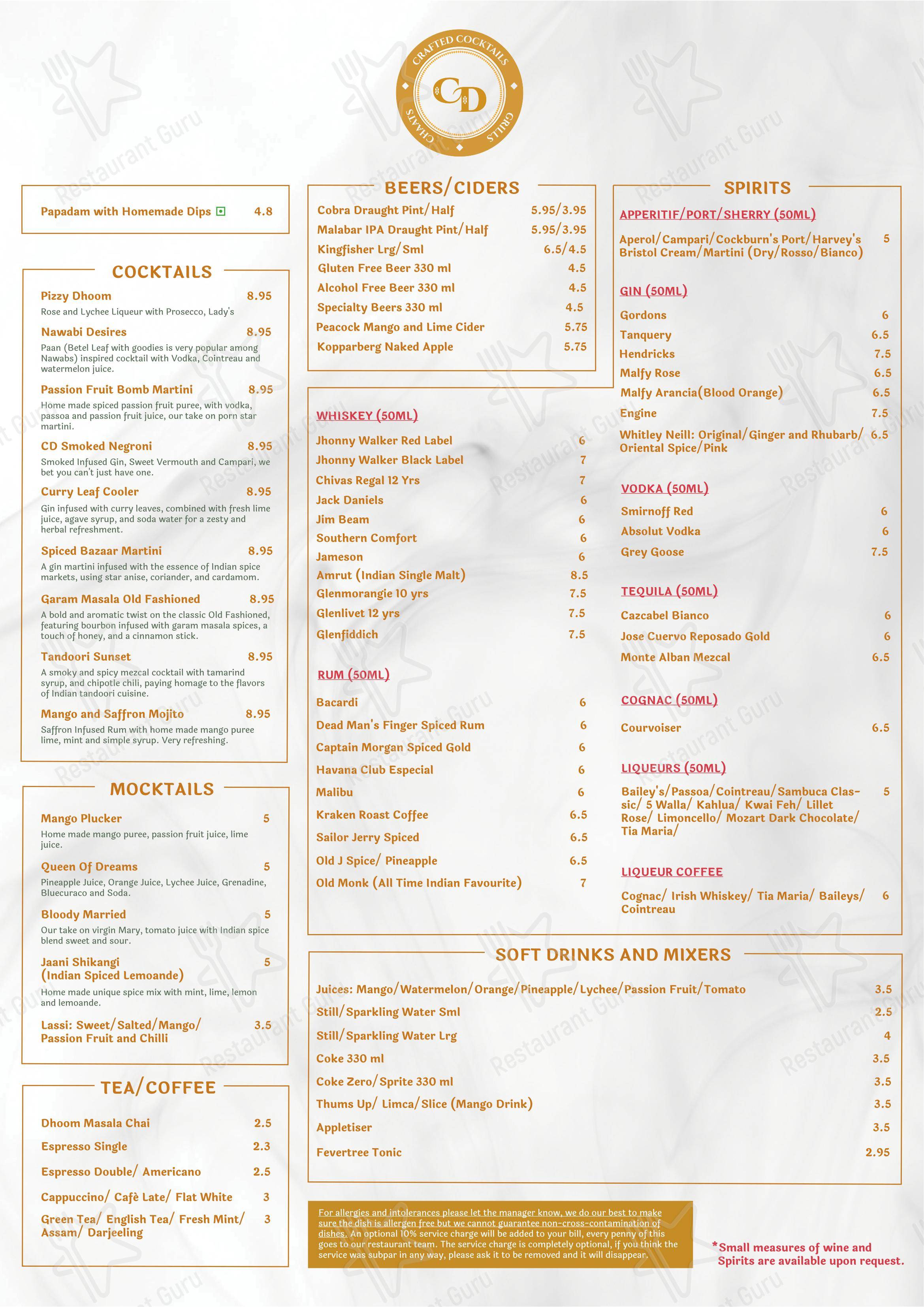 Menu at CHAKH DHOOM - AUTHENTIC INDIAN STREET FOOD NEWCASTLE restaurant ...