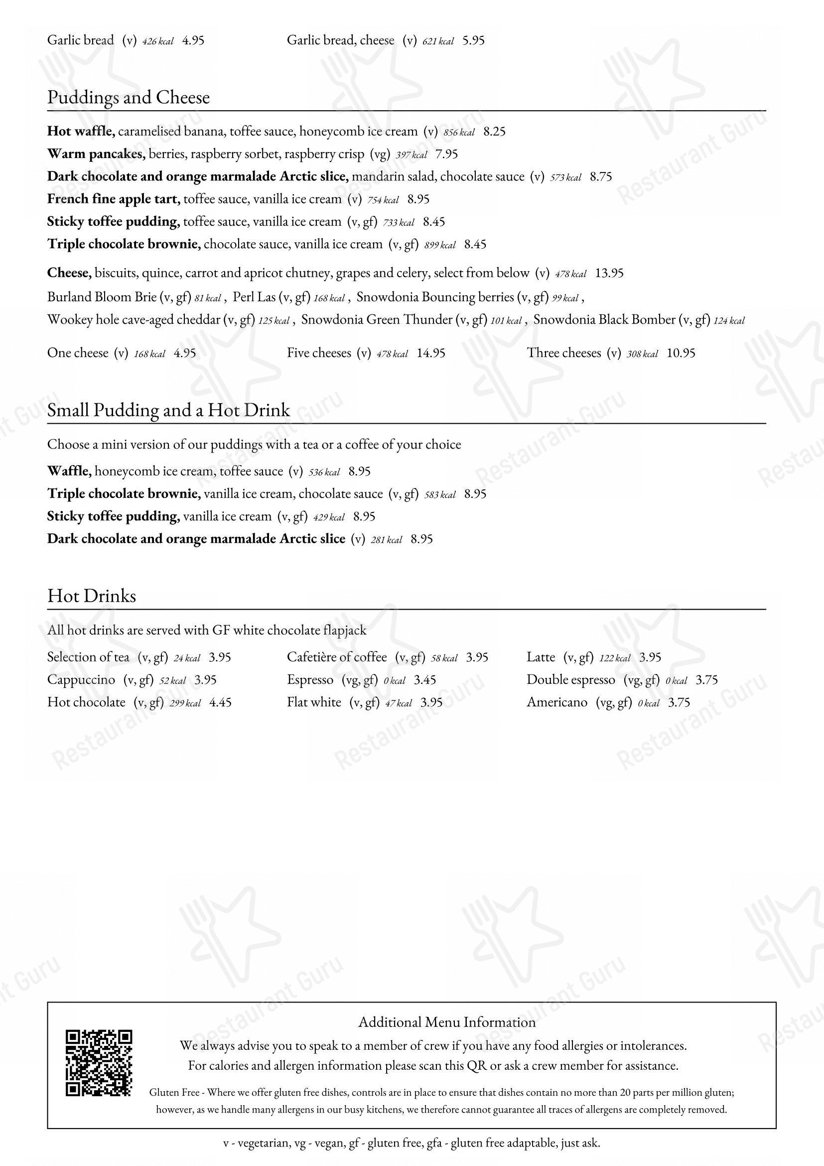 Menu at Glasfryn pub & bar, Mold