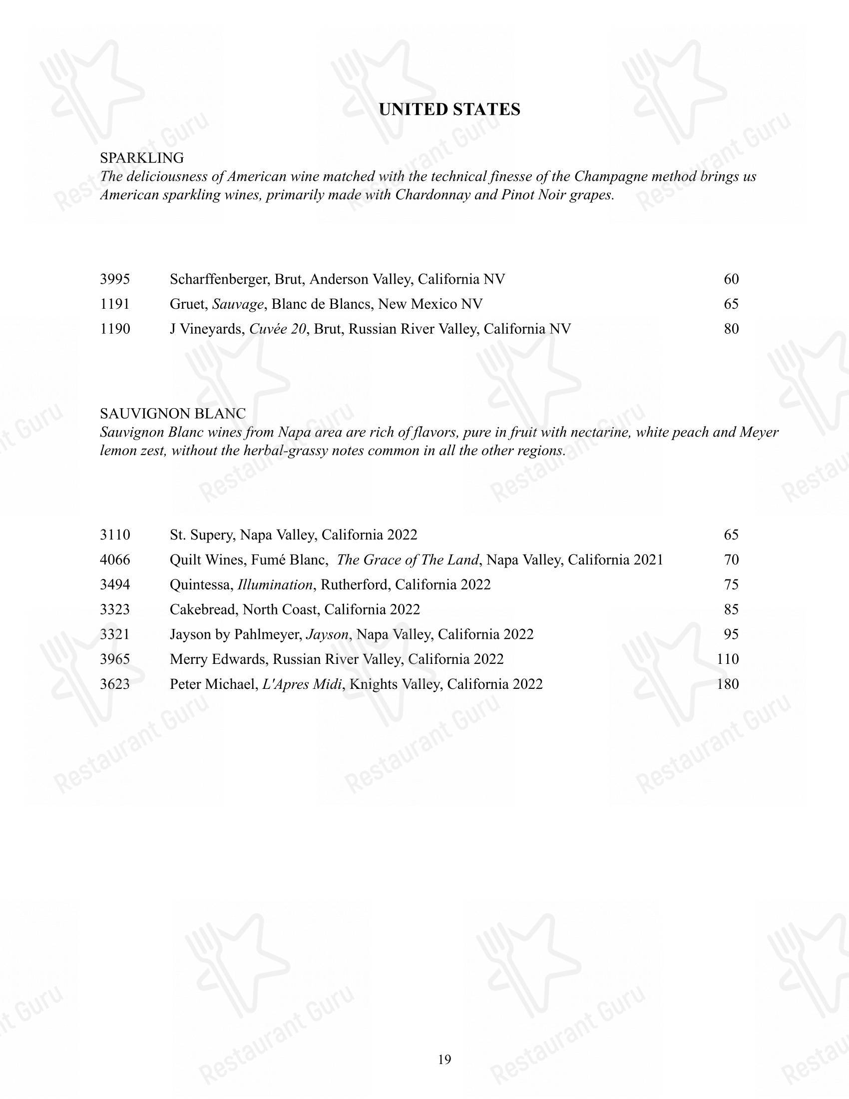 Menu at H&W Steakhouse, Peachtree Corners