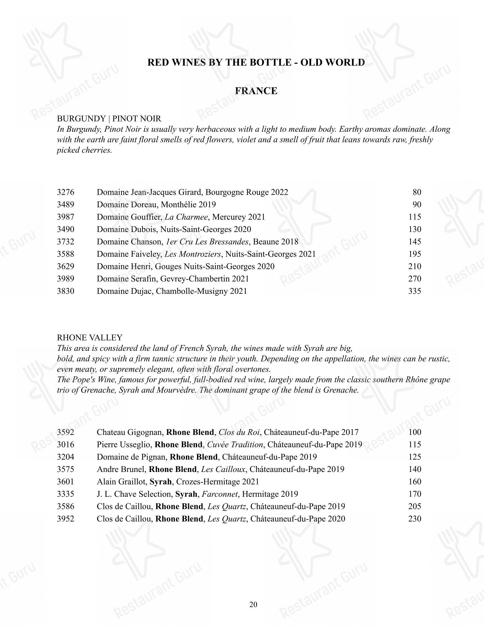 Menu at H&W Steakhouse, Norcross