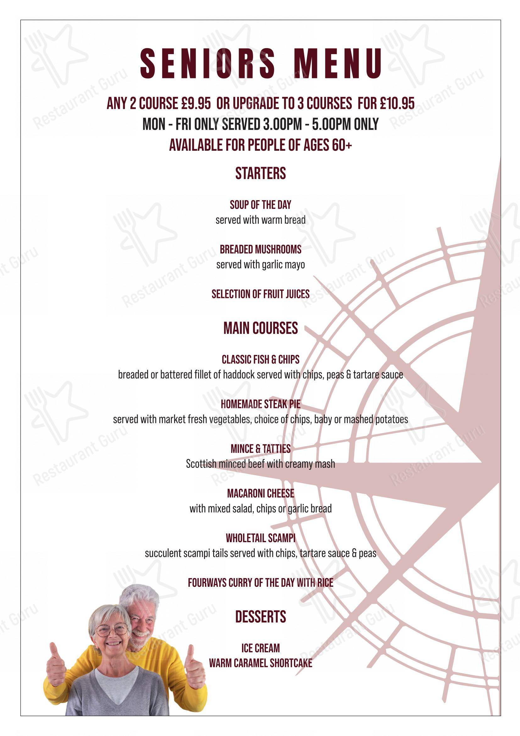 Menu at Hartys at the Fourways restaurant, Airdrie