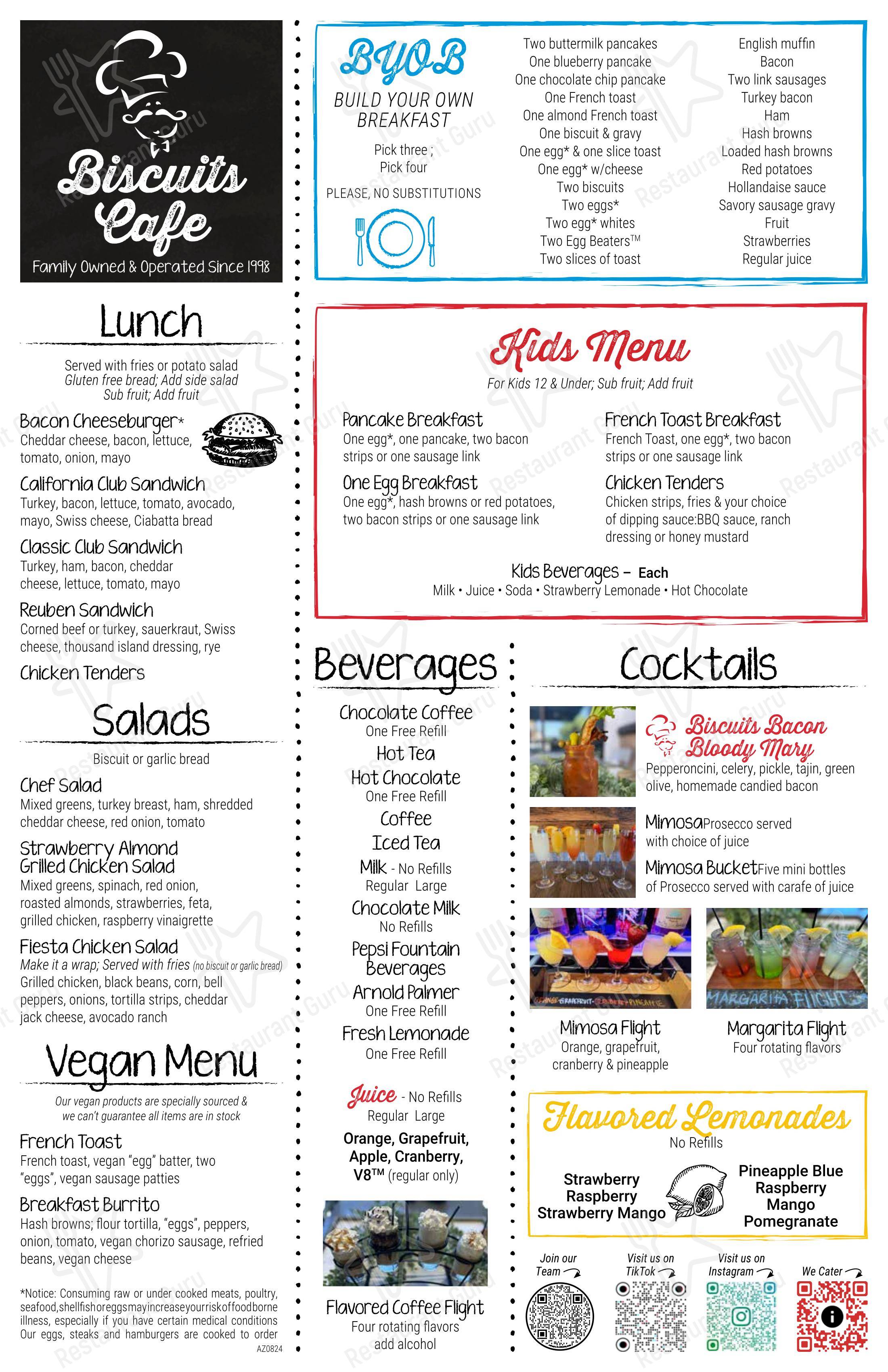 Menu at Kitchen Table Cafe- Evergreen Place, Vancouver, 705 NE 136th ...