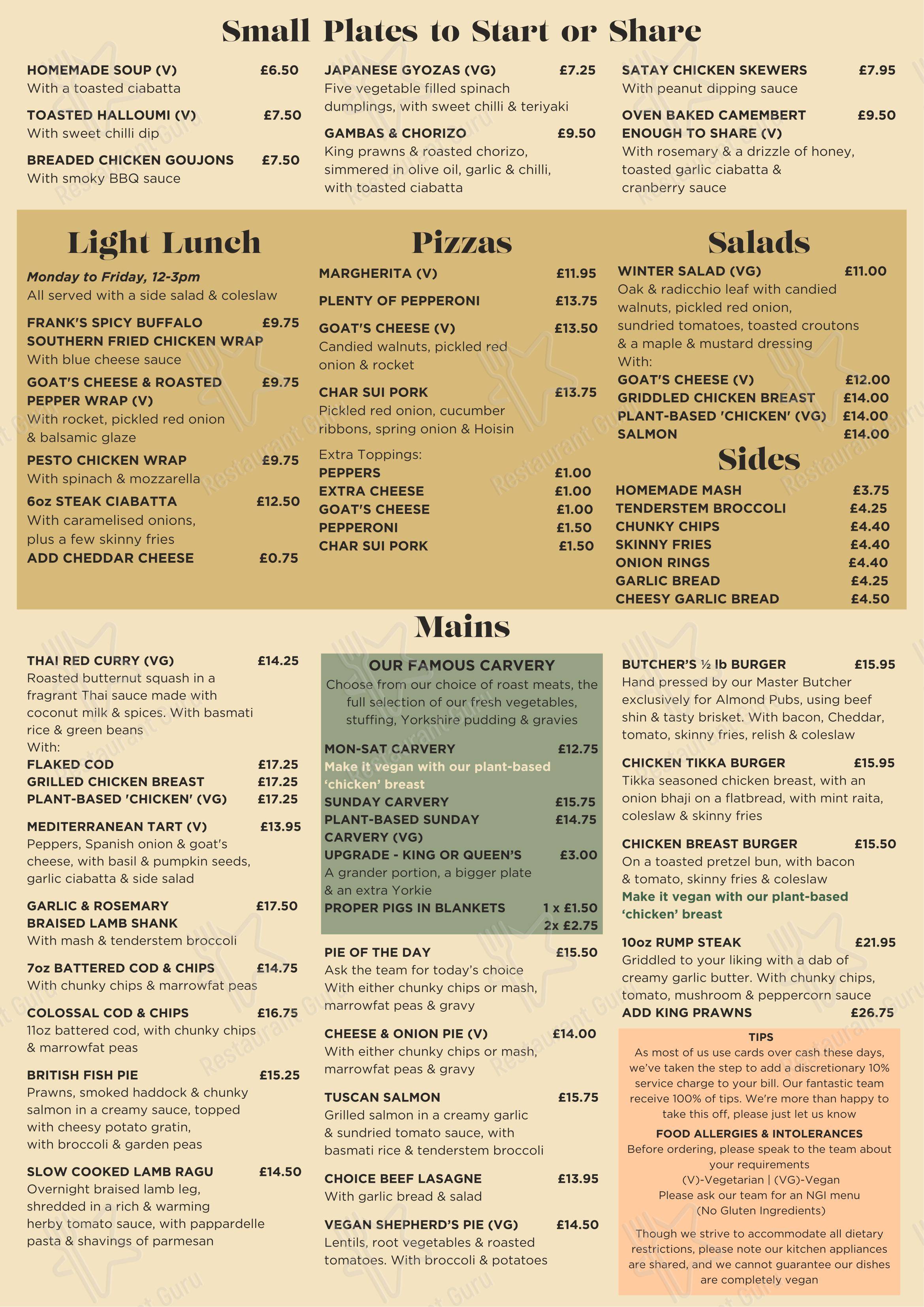 Menu at Puss In Boots pub & bar, Stockport, Puss in Boots