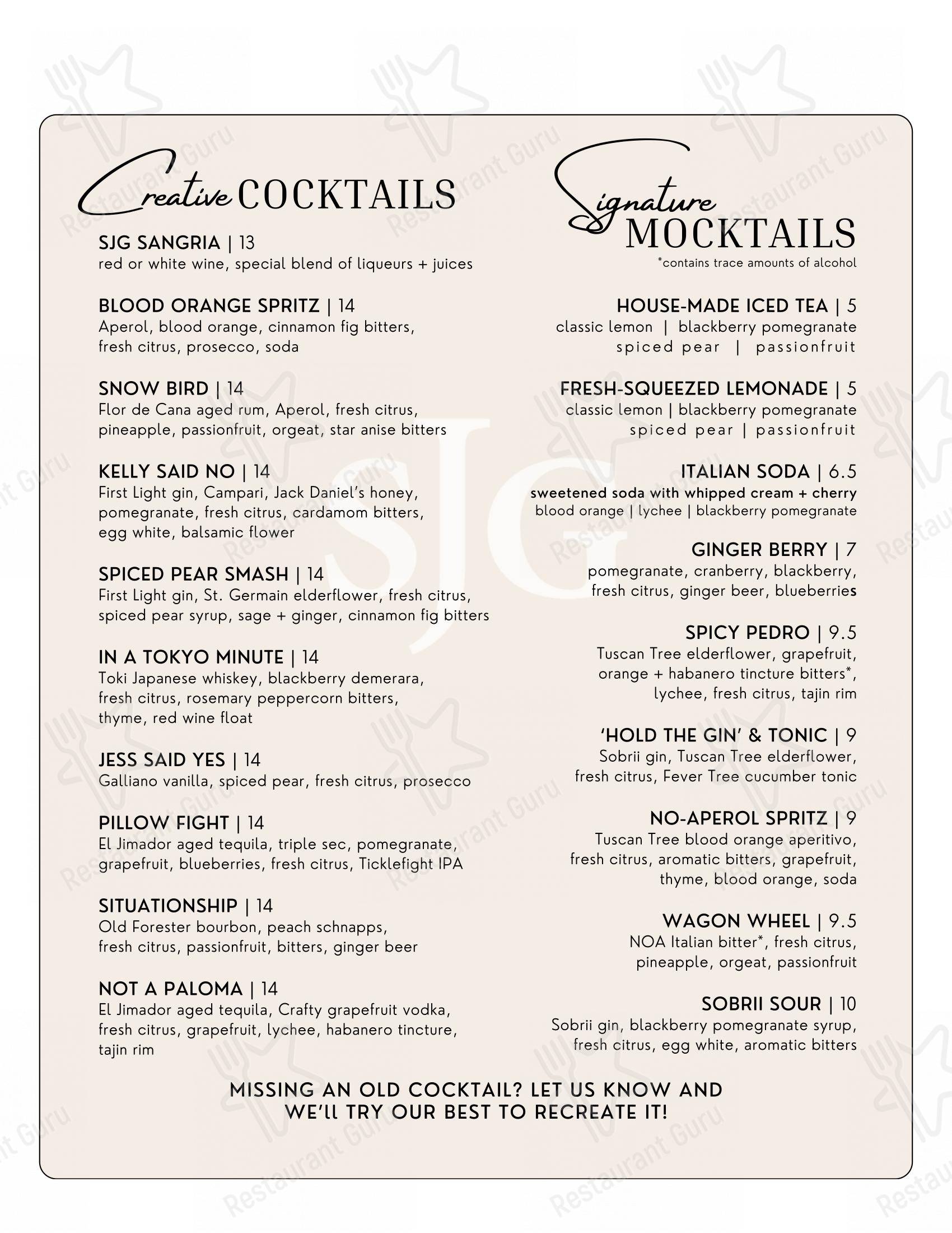 Menu at St. James Gate - Fredericton restaurant, Fredericton