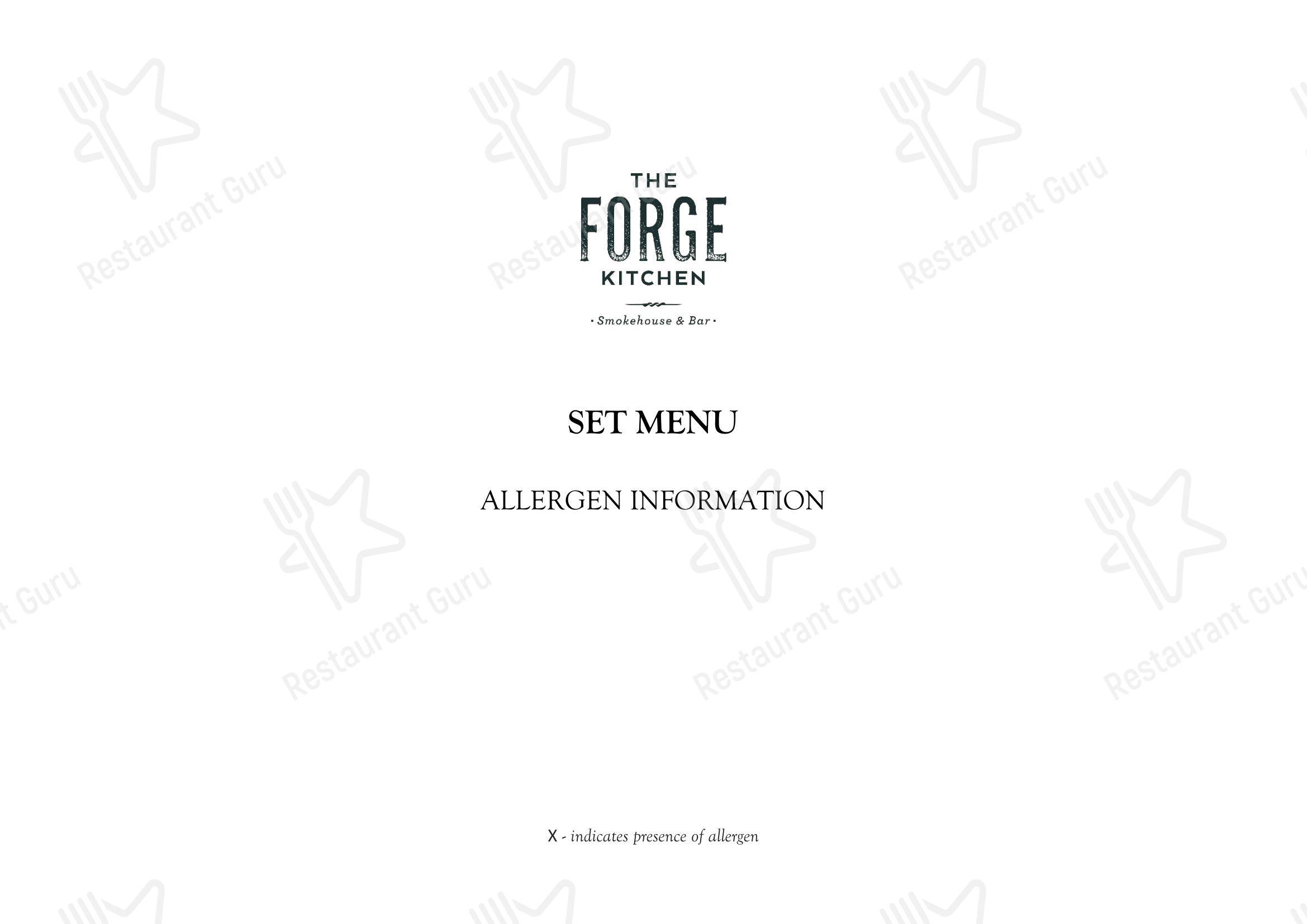 Menu at The Forge Kitchen restaurant, Ipswich