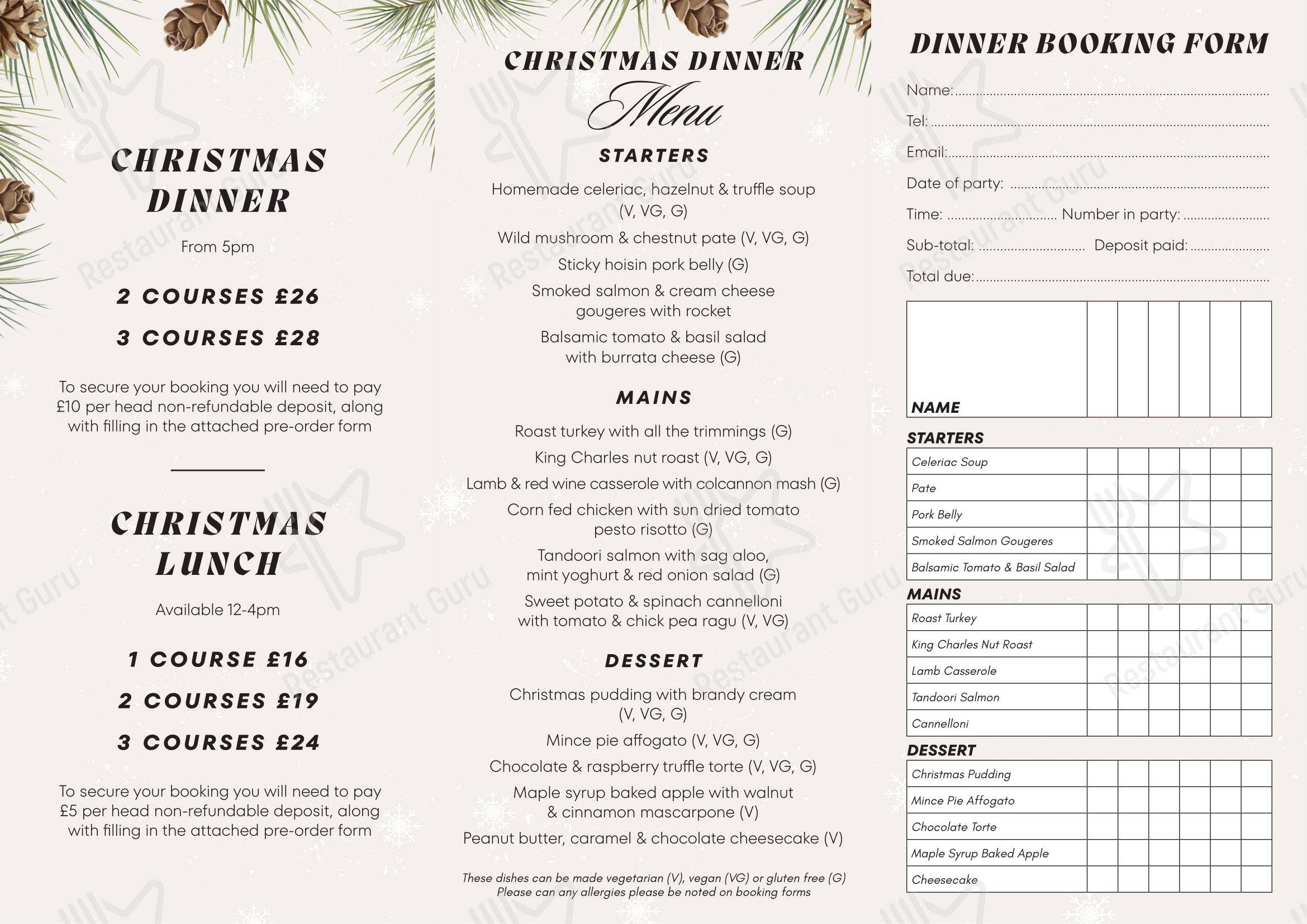 Menu at The King Charles pub & bar, Kings Worthy