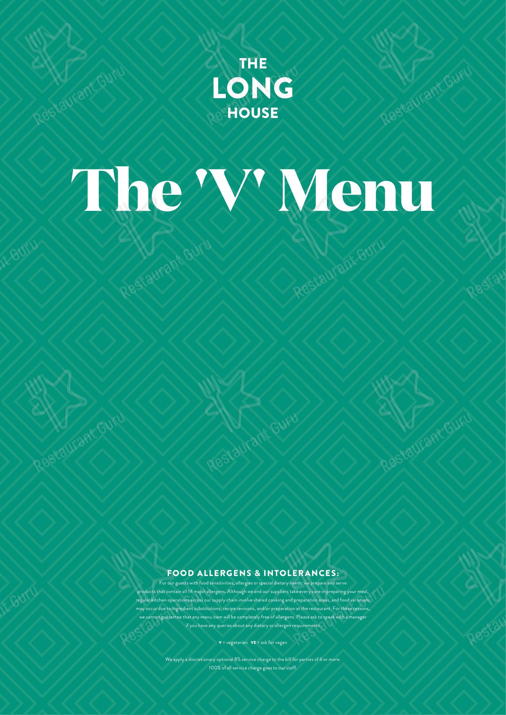 Menu at The Long House restaurant, Kilmarnock, 130 Titchfield St