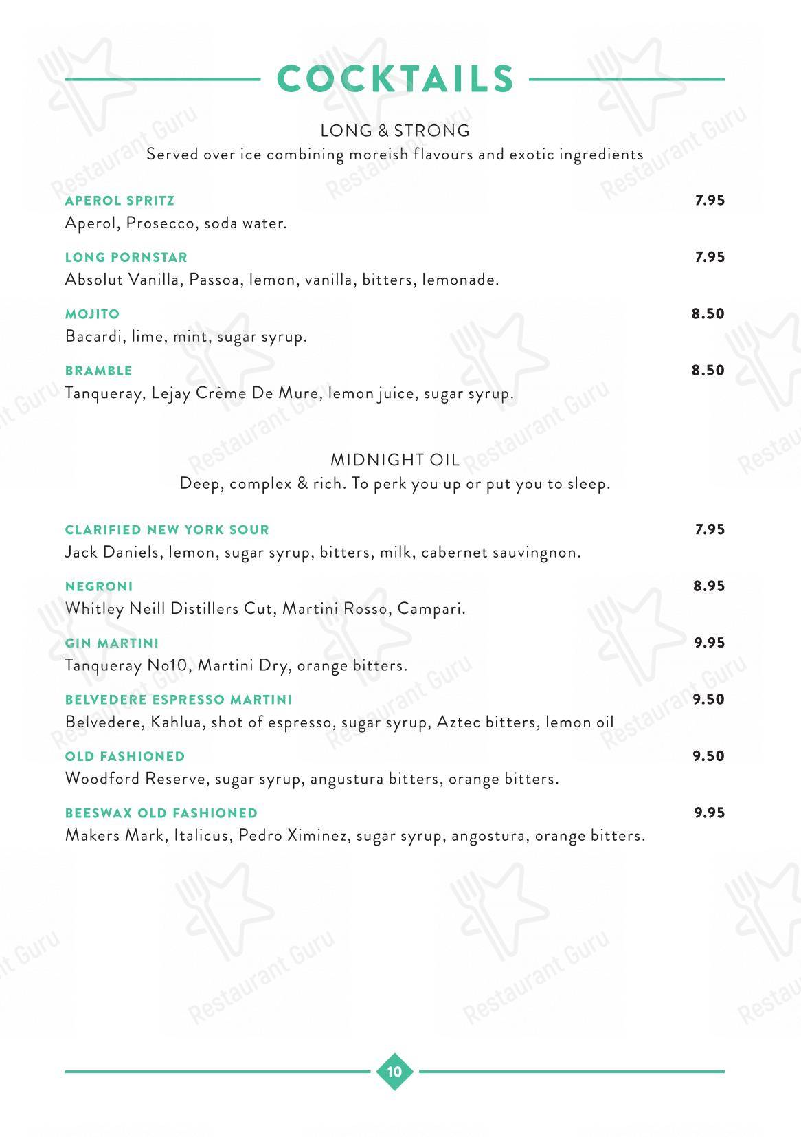 Menu at The Long House restaurant, Kilmarnock, 130 Titchfield St