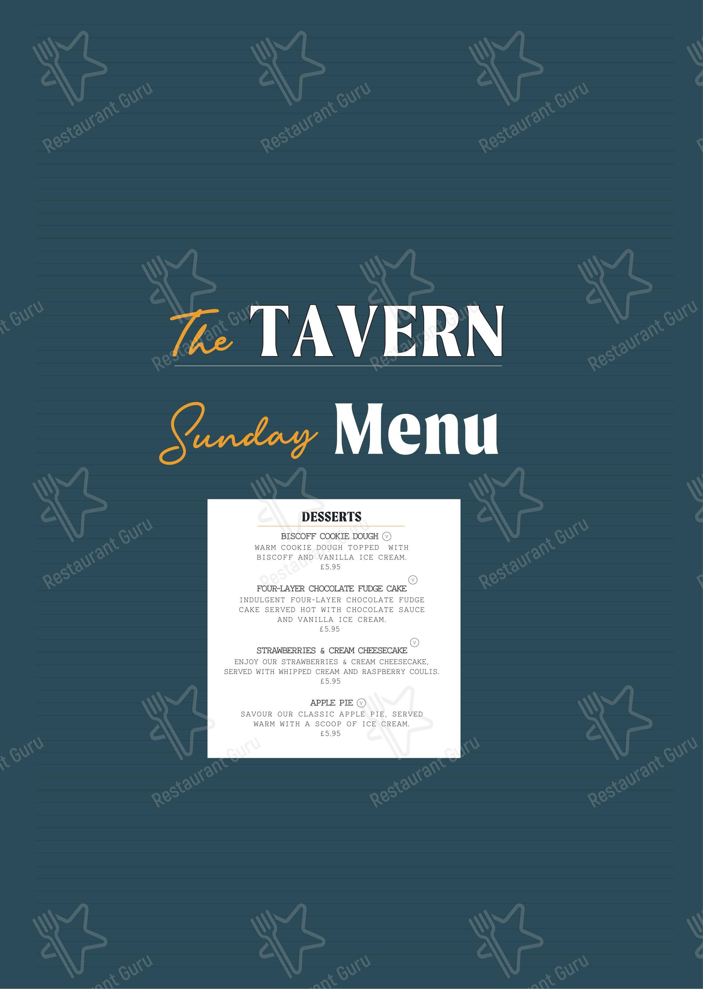 Menu at The Tavern pub & bar, Widnes, 288 Upton Ln