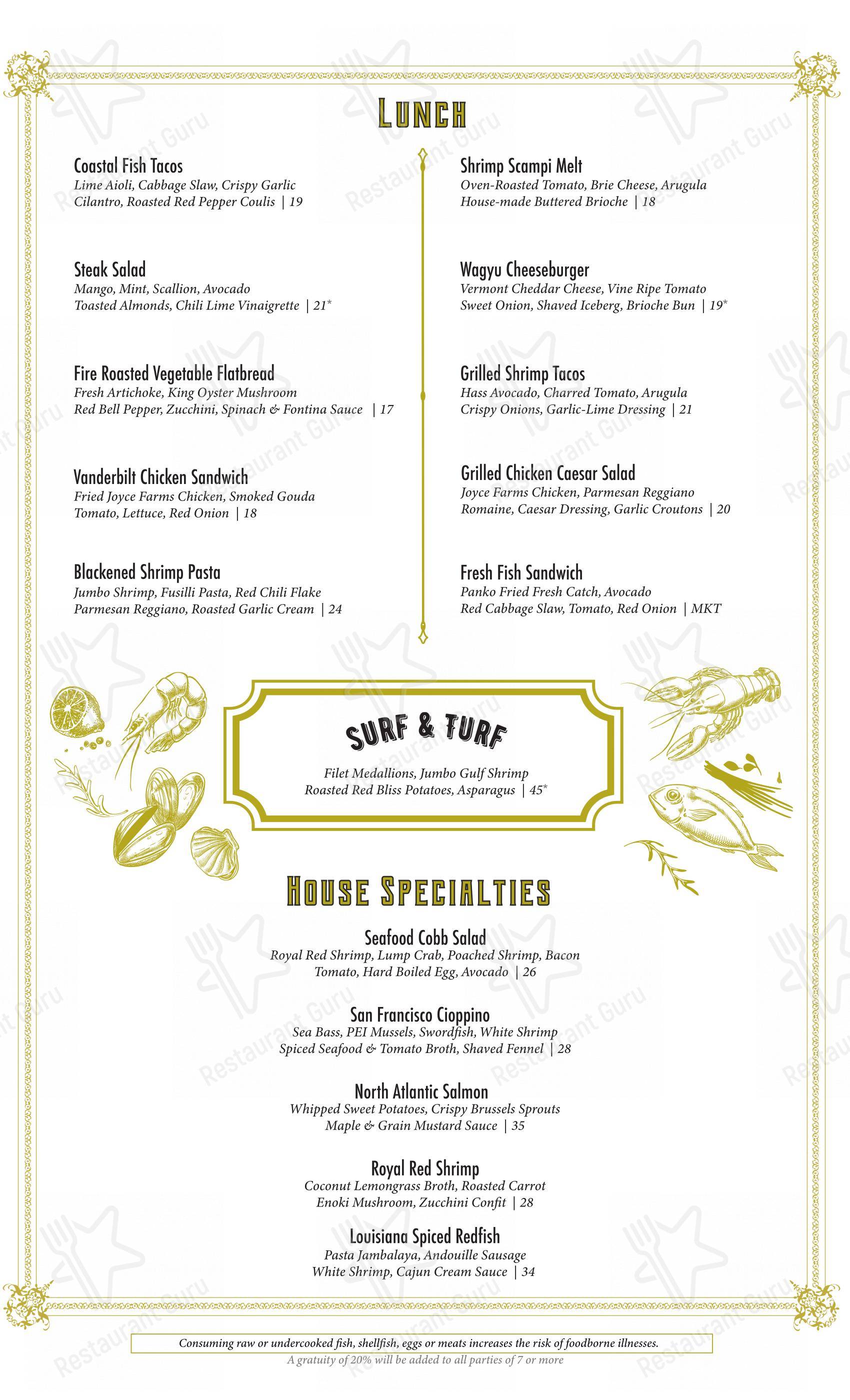 Menu at Coastal Fish Company restaurant, Memphis