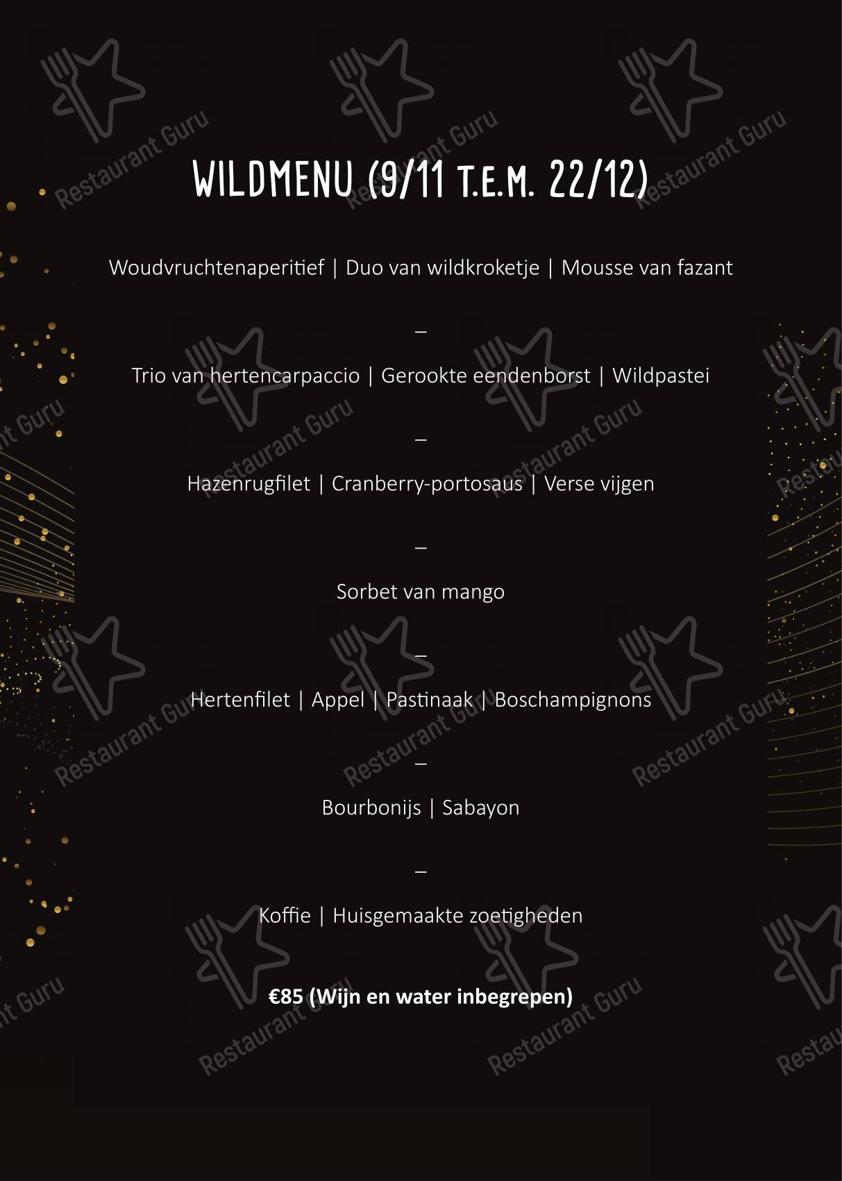 Menu at De Hooiopper, Wortegem-Petegem