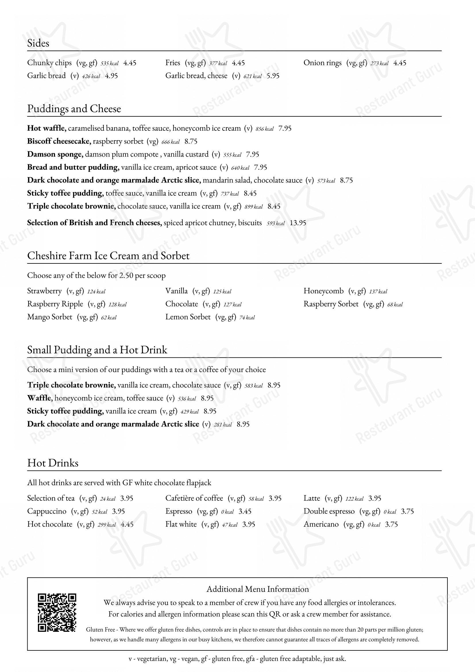 Menu at Glasfryn pub & bar, Mold