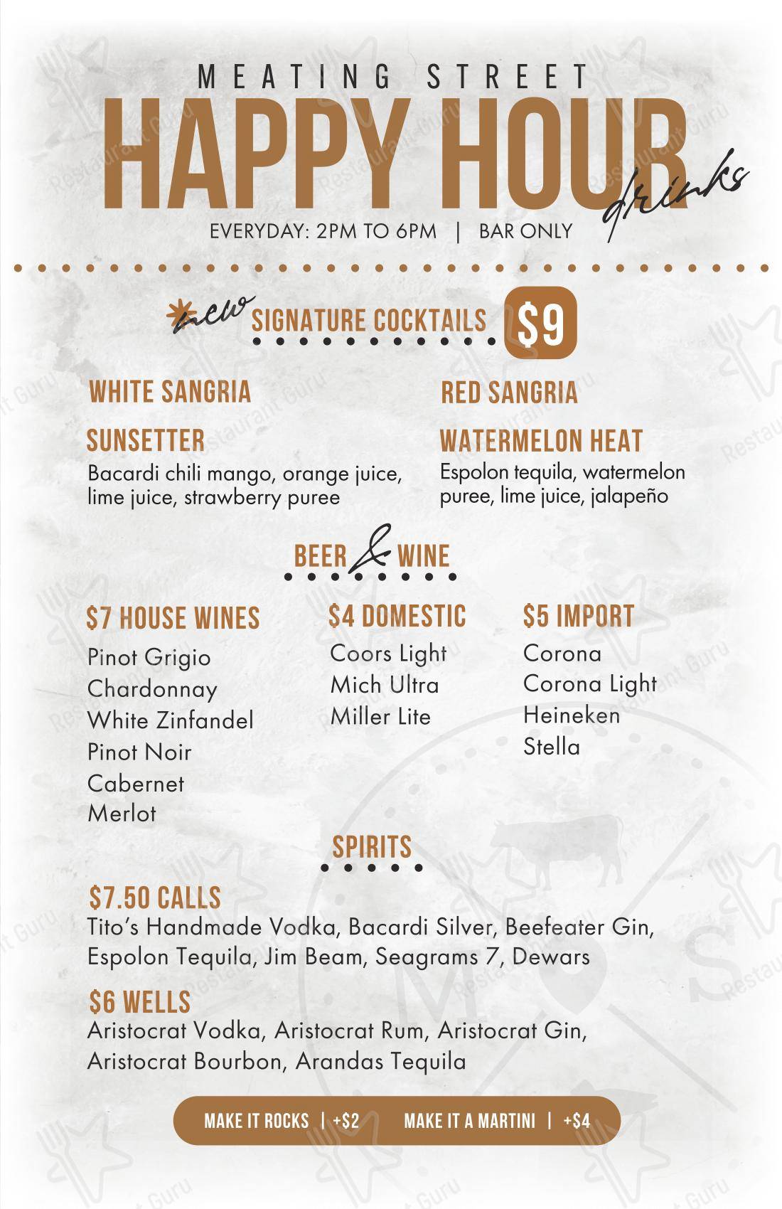 Menu at Meating Street Seafood & Steakhouse, Port St. Lucie