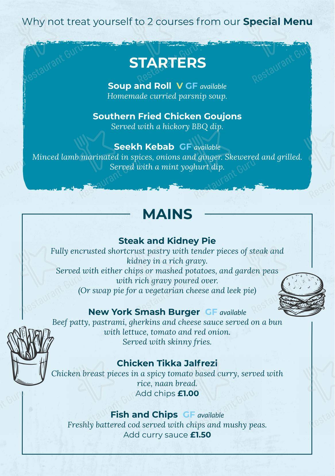 Menu at Old Horns Inn pub & bar, Sheffield