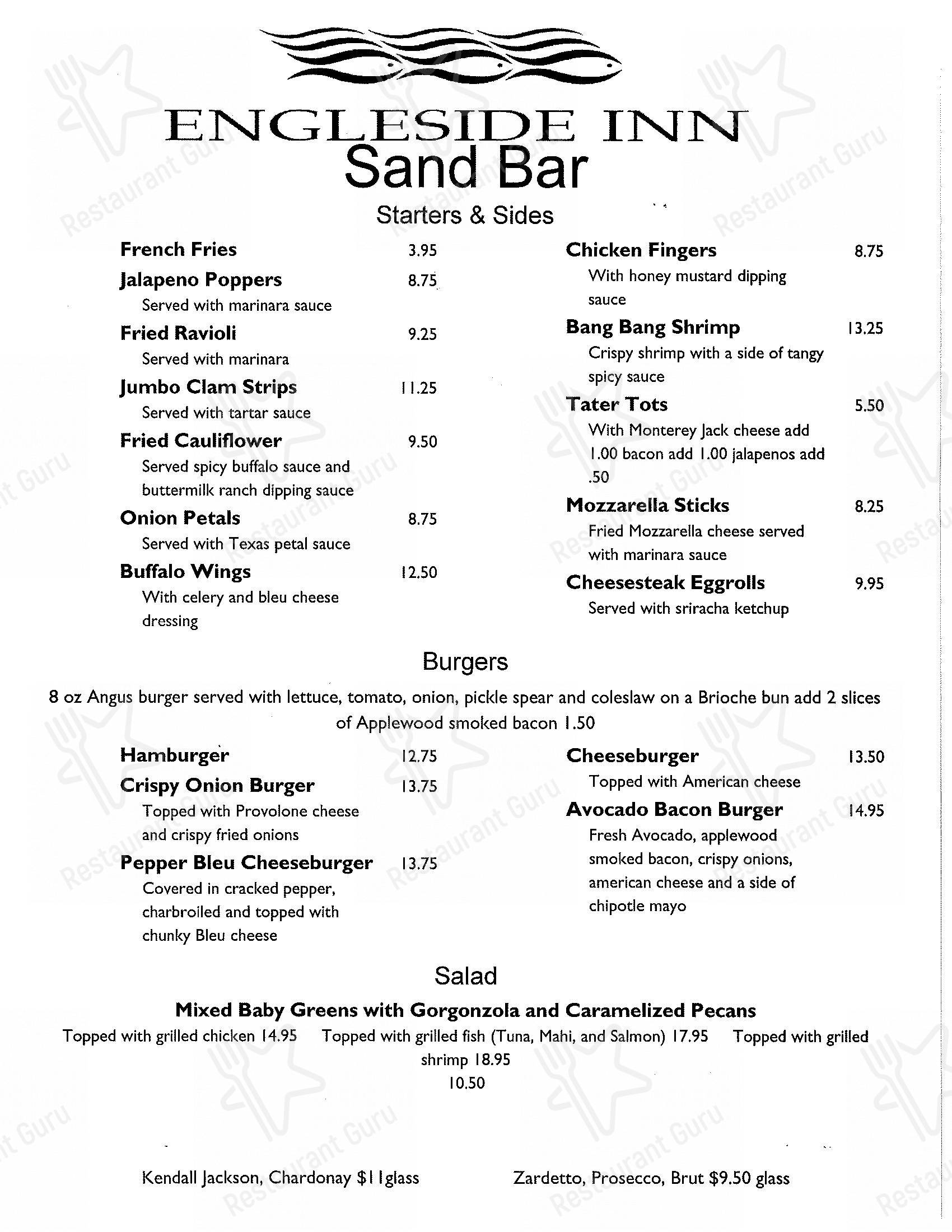Menu at Sand Bar, Beach Haven, 30 Engleside Ave