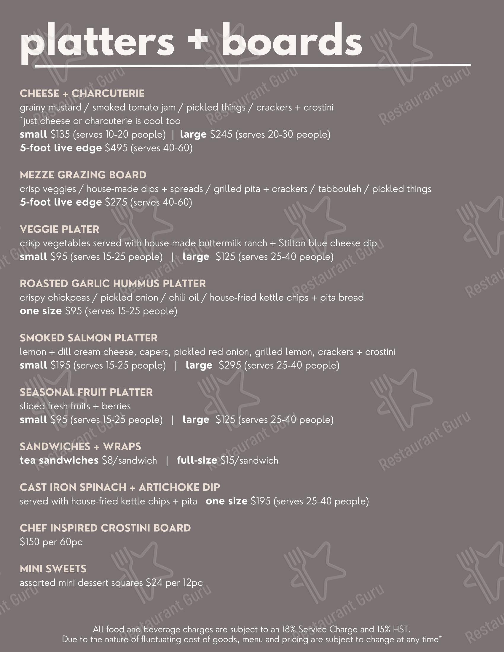 Menu at St. James Gate - Fredericton restaurant, Fredericton