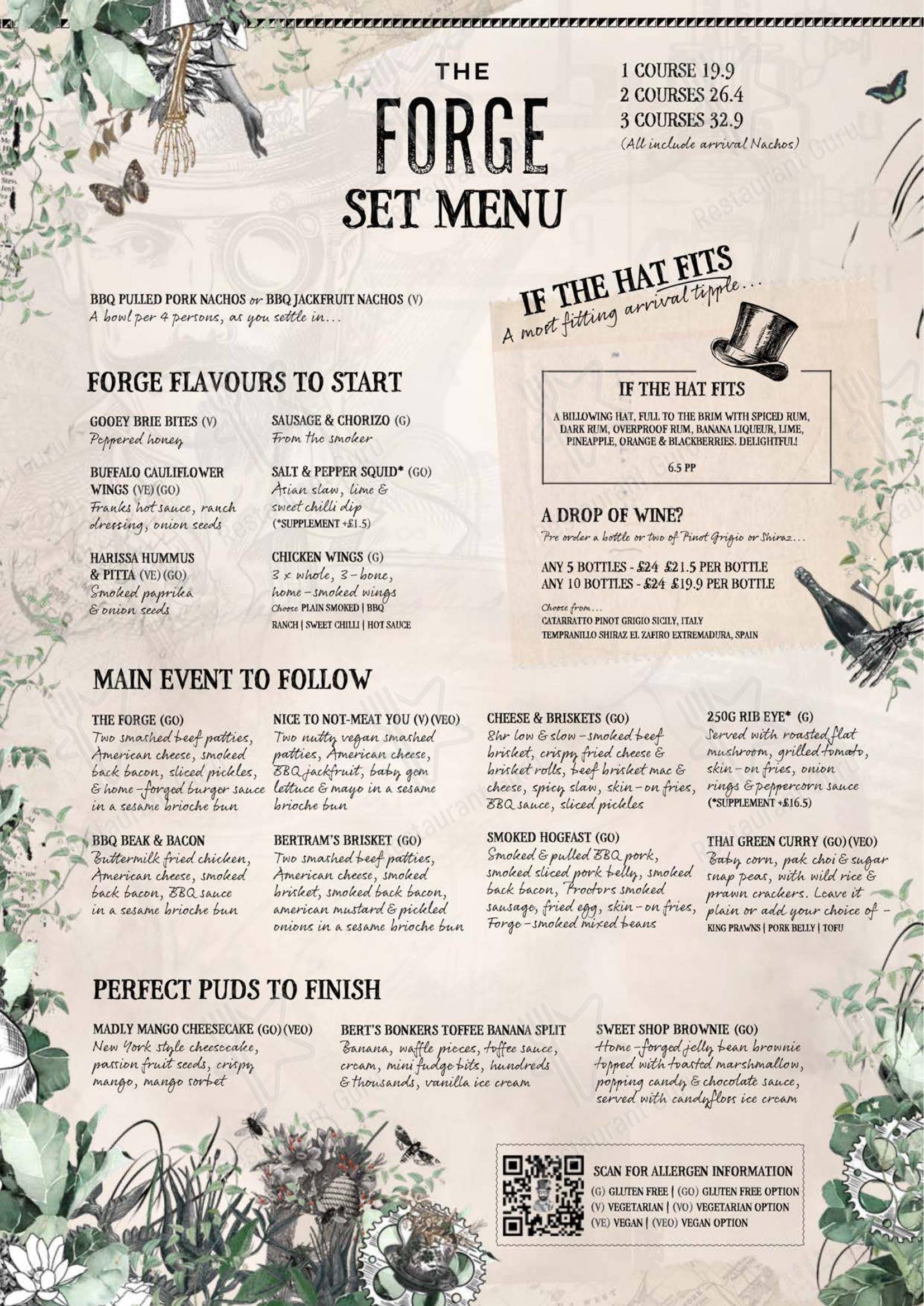Menu at The Forge Kitchen restaurant, Ipswich