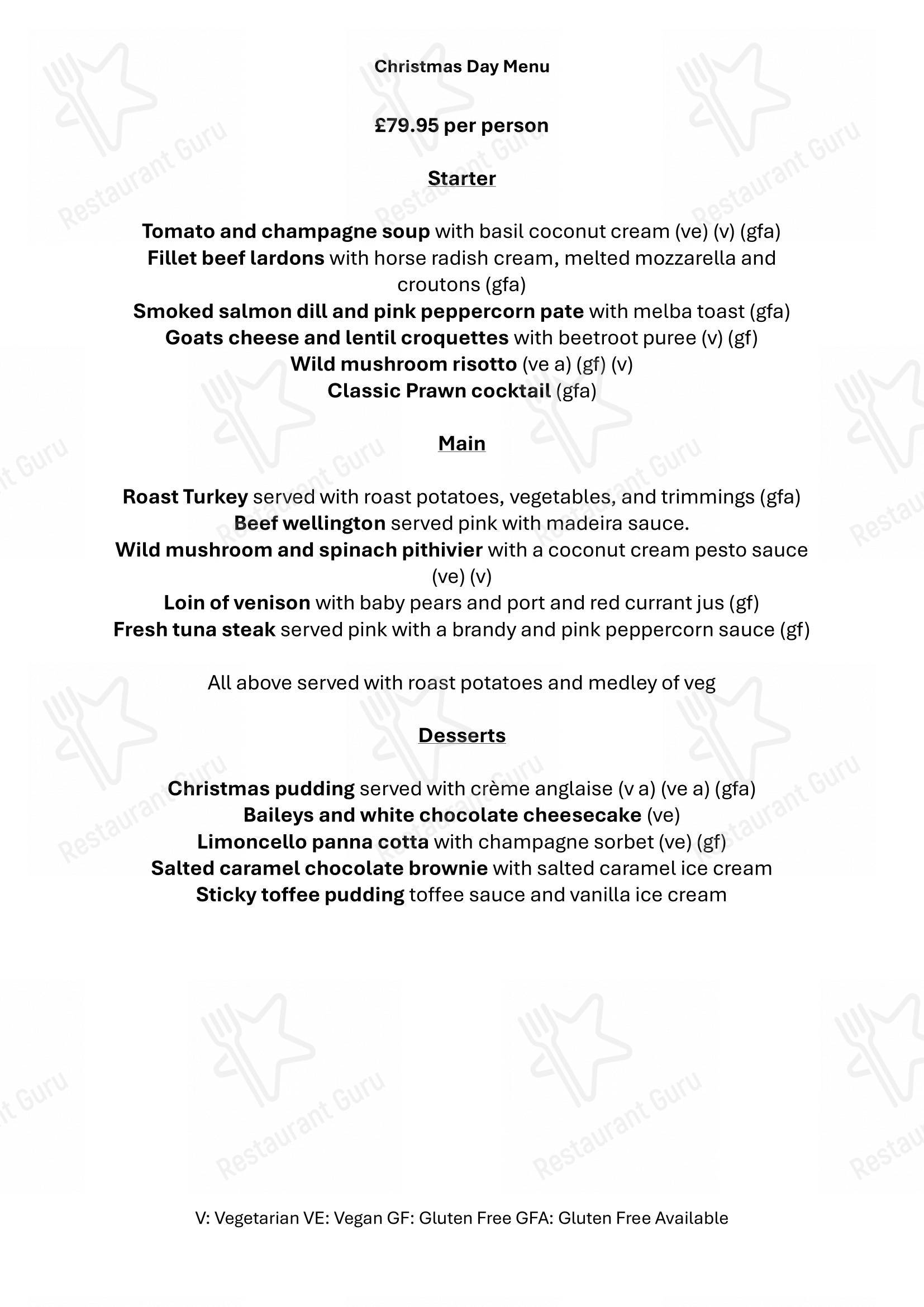 Menu at The Mendip Inn pub & bar, Oakhill