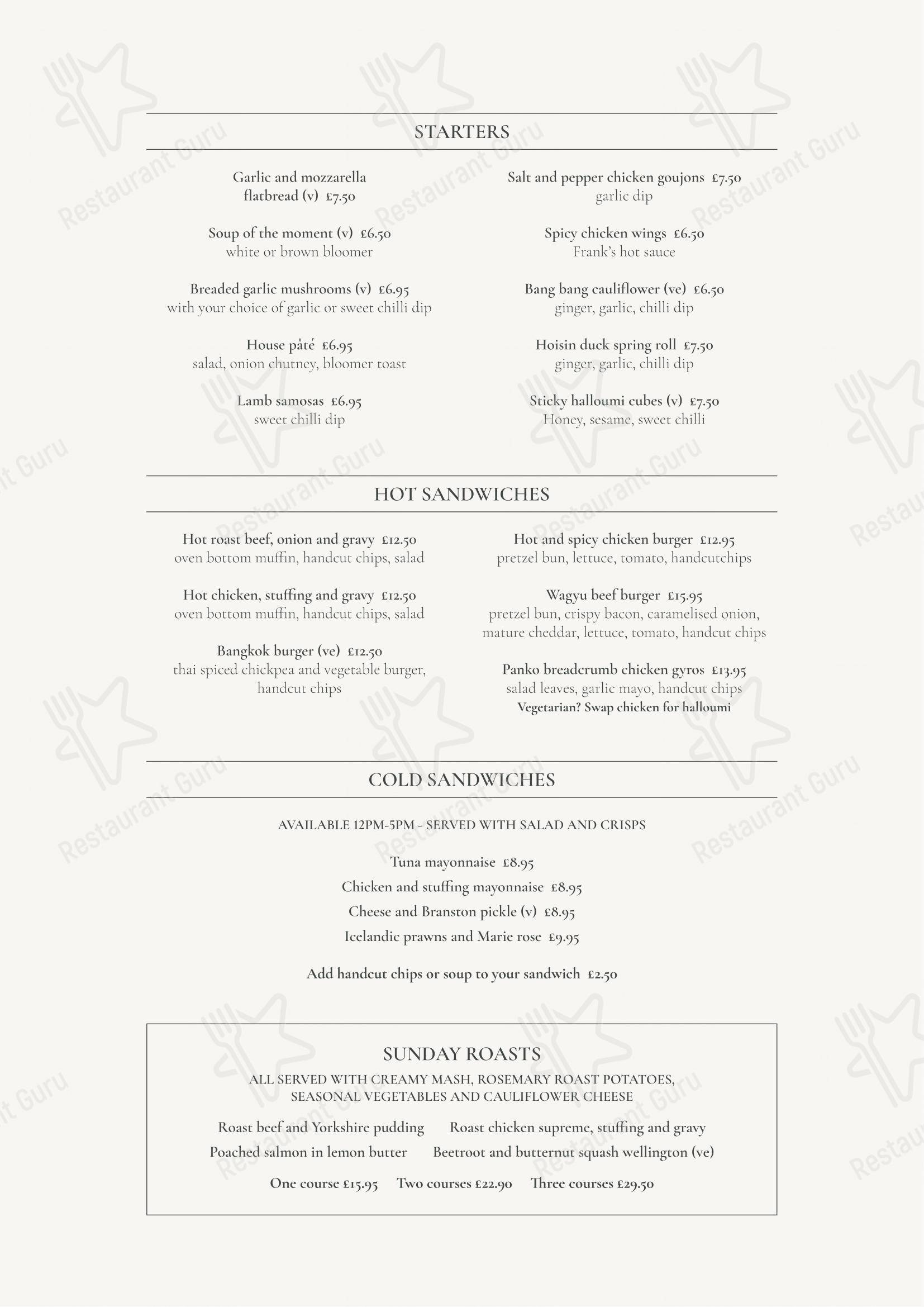 Menu at The Ranken Arms pub & bar, Darwen