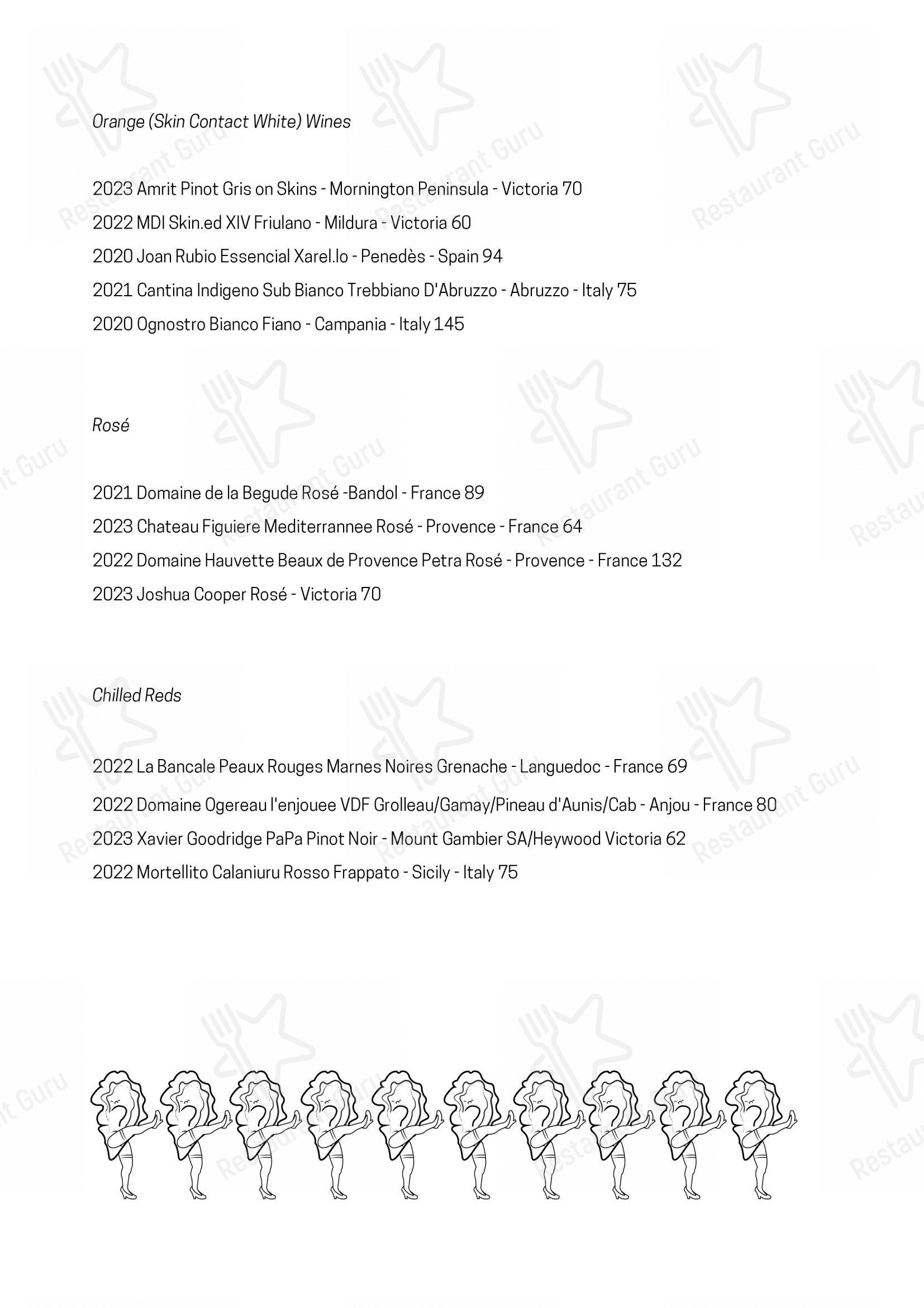 Menu at The Walrus pub & bar, Saint Kilda