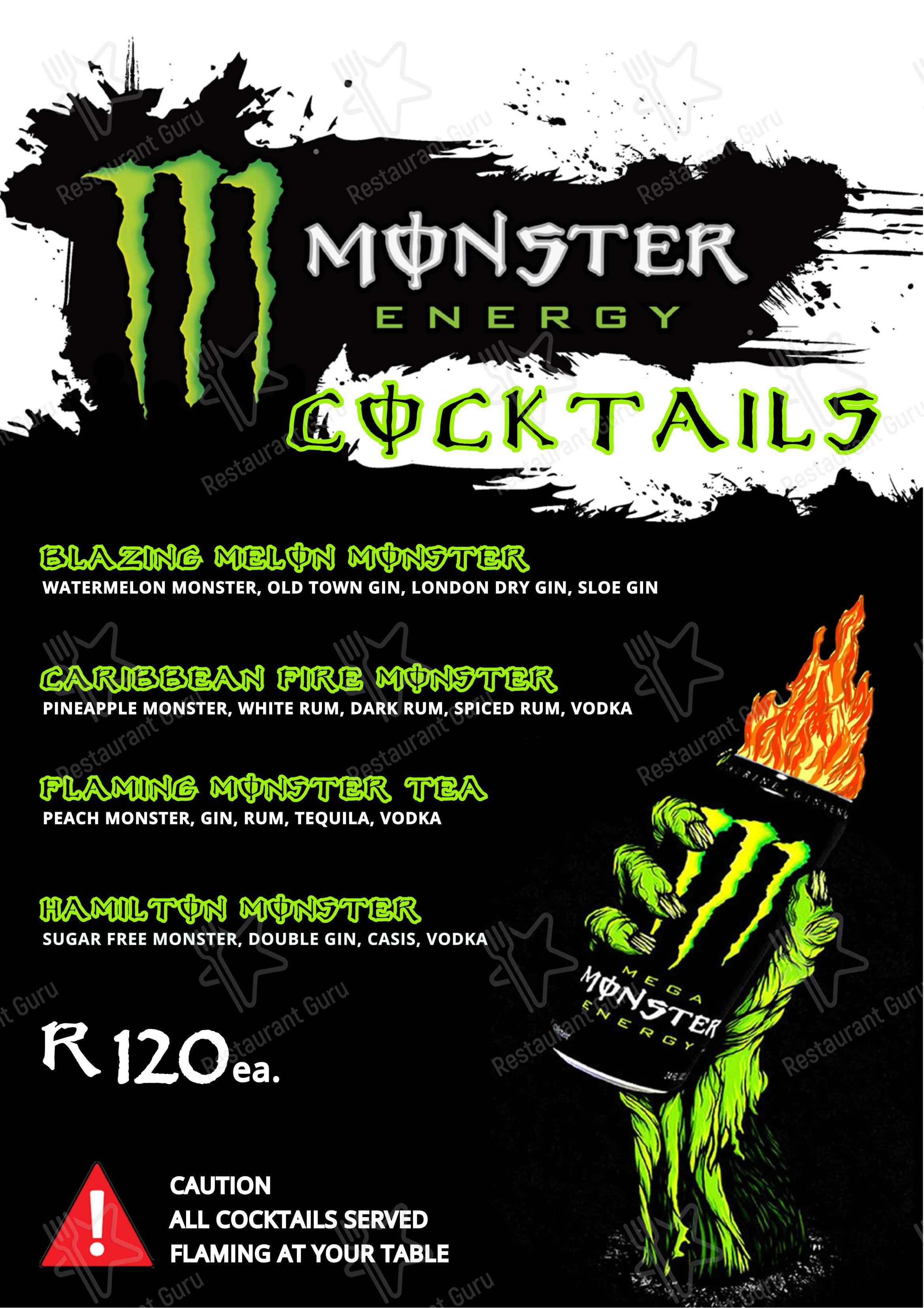 Menu at Thirsty Scarecrow restaurant, Stellenbosch