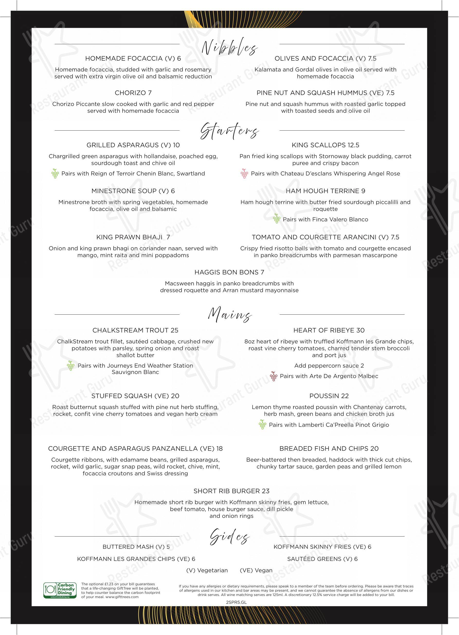 Menu at Waterfront Restaurant, Glasgow, The Alea Casino Glasgow ...
