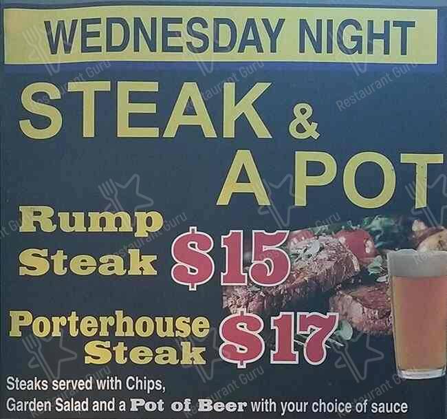 Menu at Sunshine RSL pub & bar, Sunshine