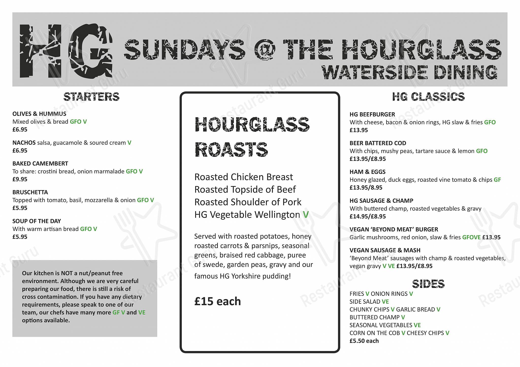 Menu at The Hourglass Devizes pub & bar, Devizes